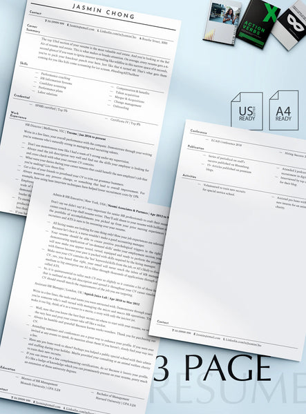 Brilliant HR resume template available in Word, Pages & Doc - Jasmin ...