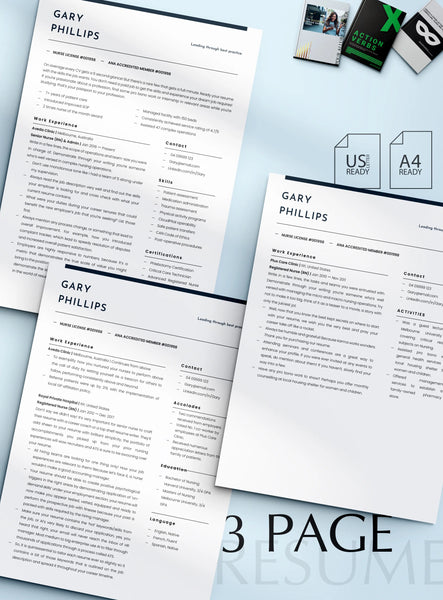 Ultra Clean Nurse CV Template for Word, Pages, Google Docs - Gary ...